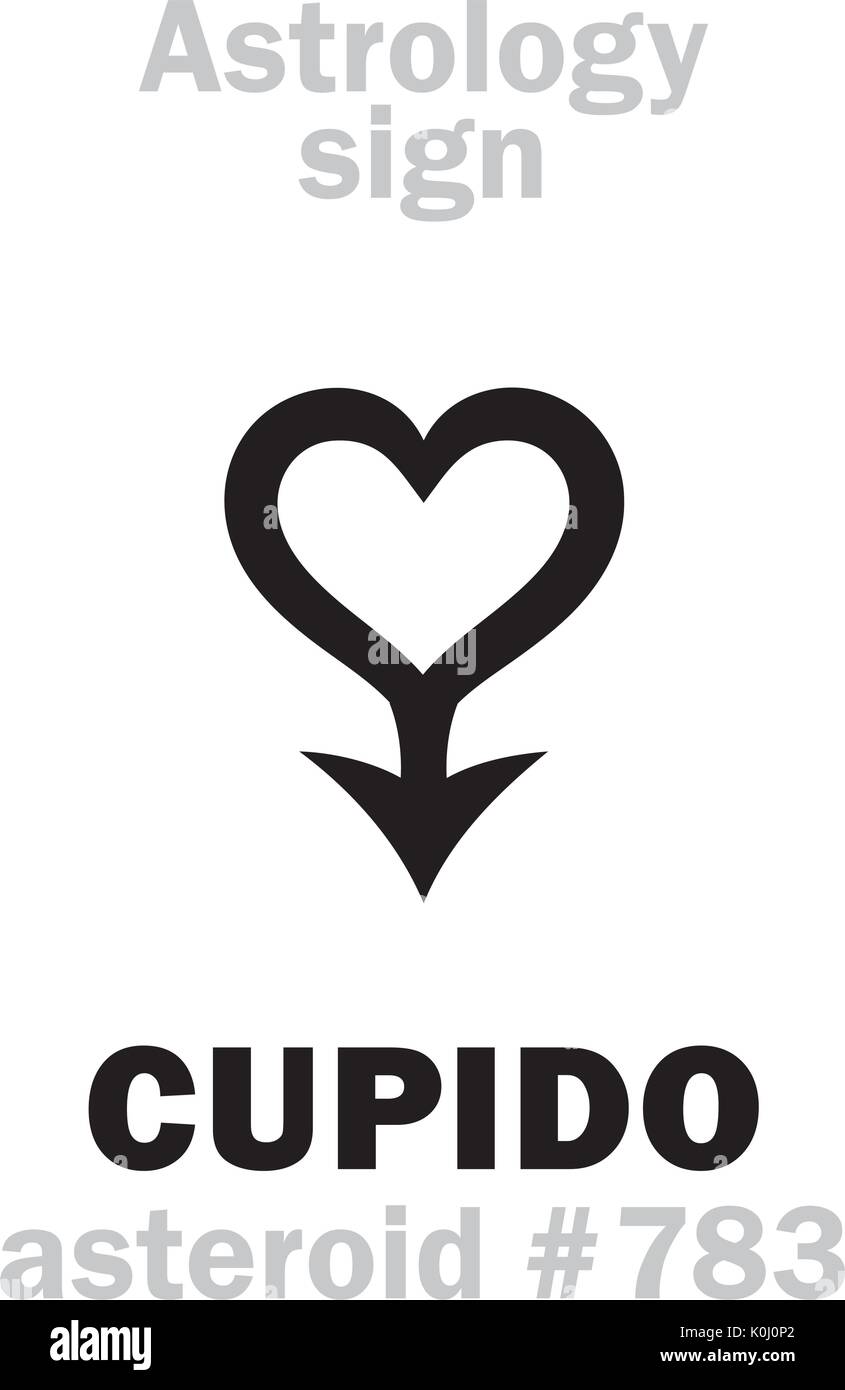 Astrology Alphabet: CUPIDO, asteroid #783. Hieroglyphics character sign ...