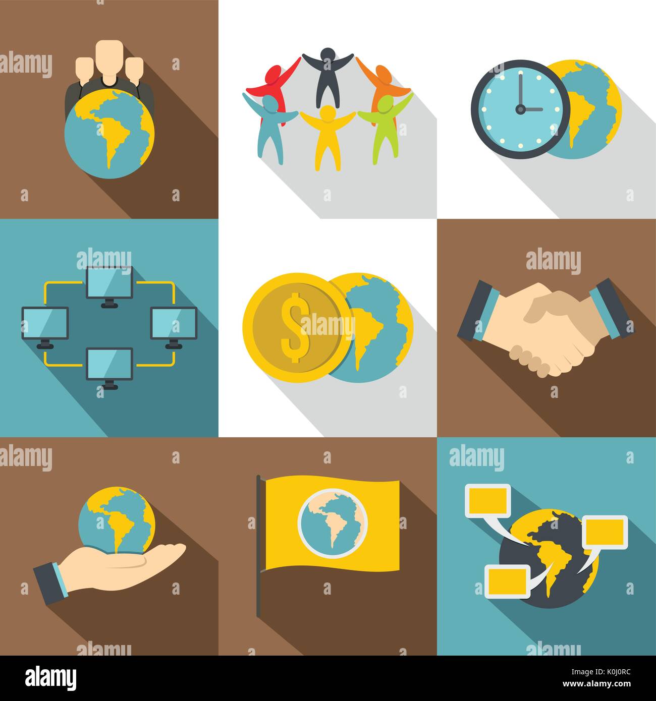 International work icons set, flat style Stock Vector Image & Art - Alamy