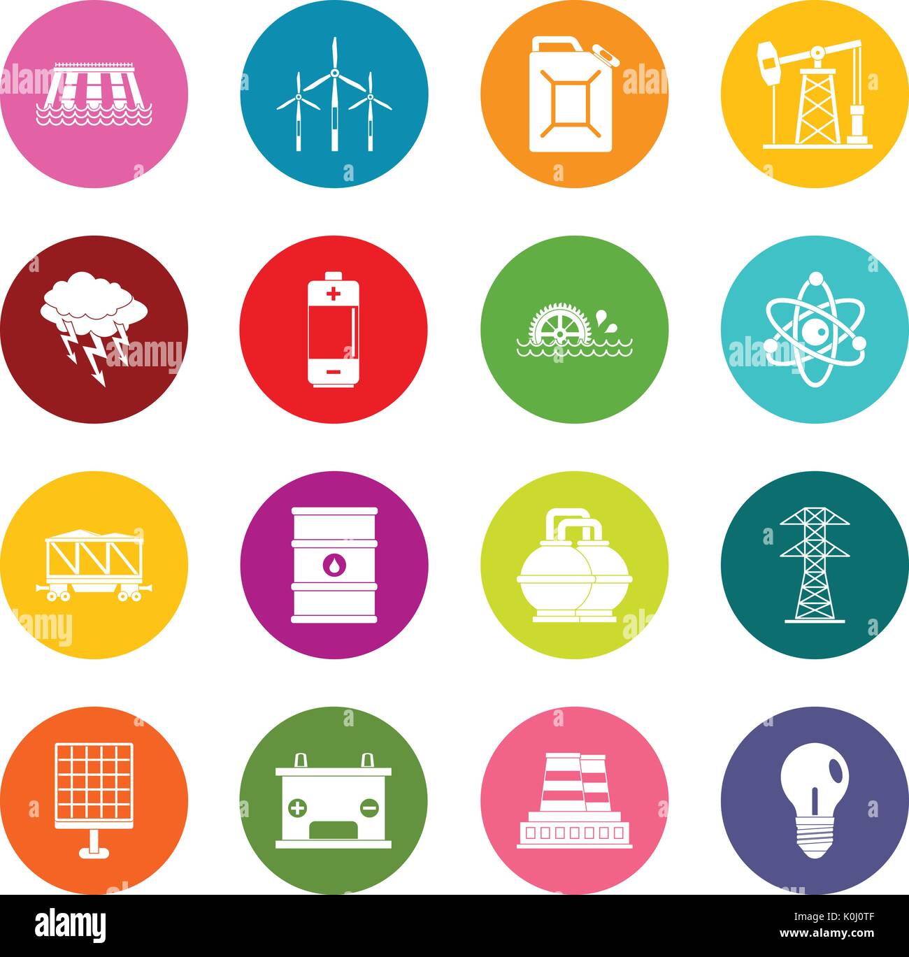Energy sources items icons many colors set Stock Vector Image & Art - Alamy