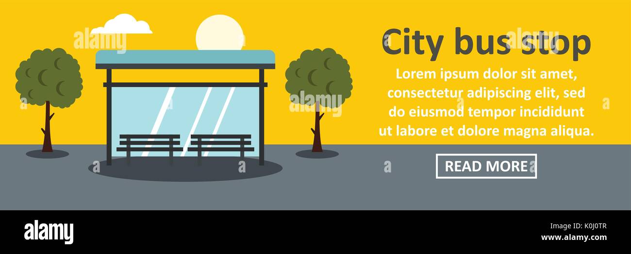 City bus stop banner horizontal concept Stock Vector Image & Art - Alamy