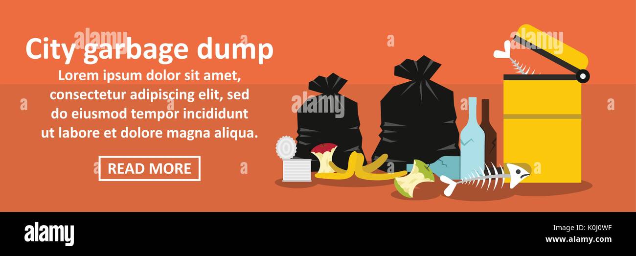 City garbage dump banner horizontal concept Stock Vector Image & Art ...