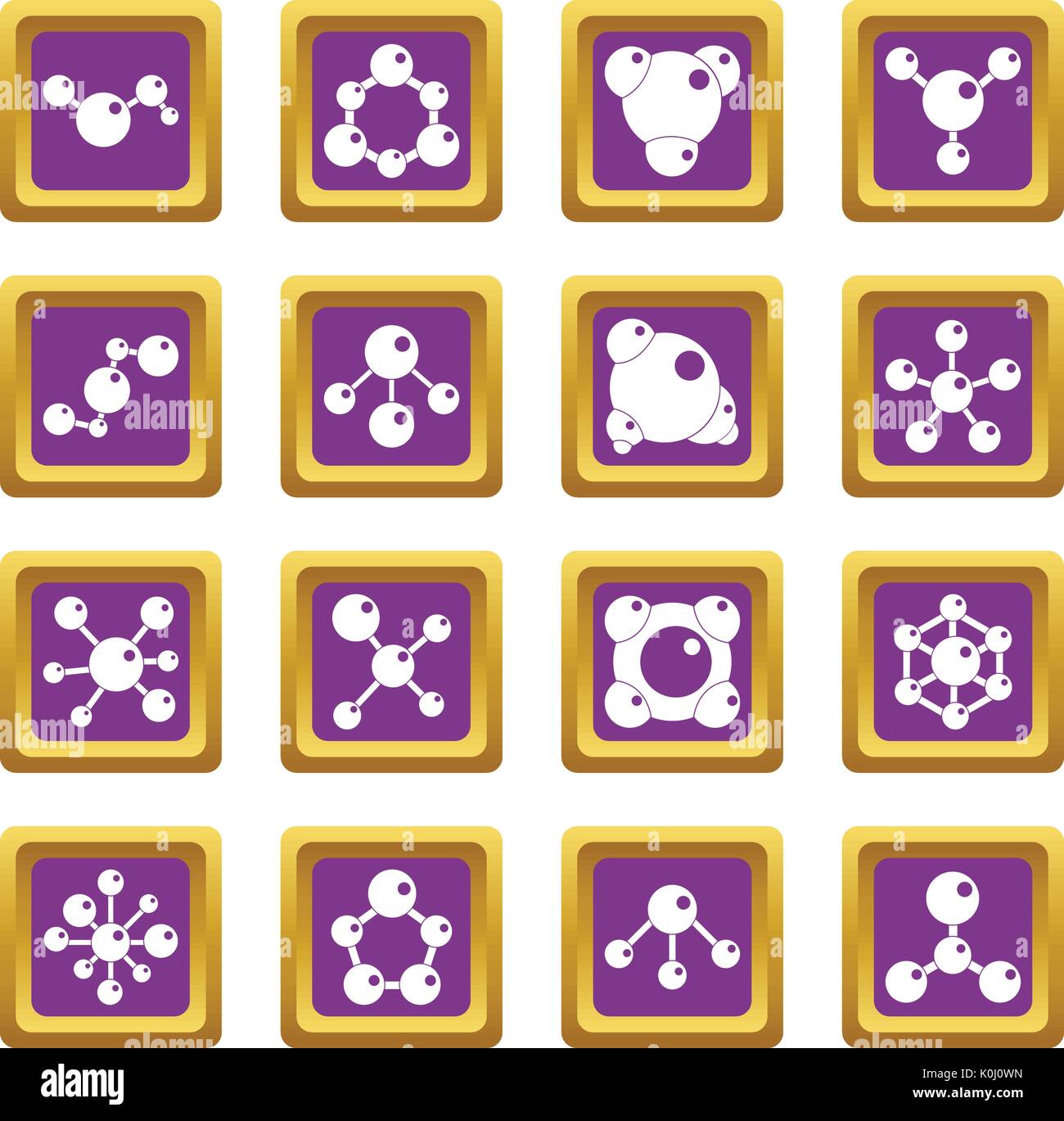Molecule icons set purple Stock Vector Image & Art - Alamy