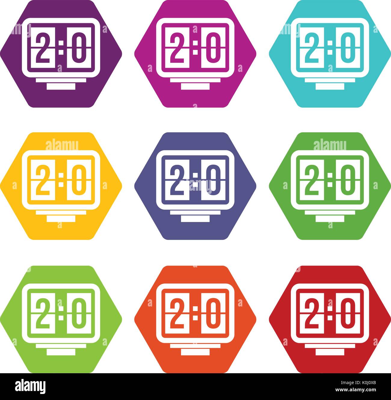 Soccer scoreboard icon set color hexahedron Stock Vector Image & Art ...