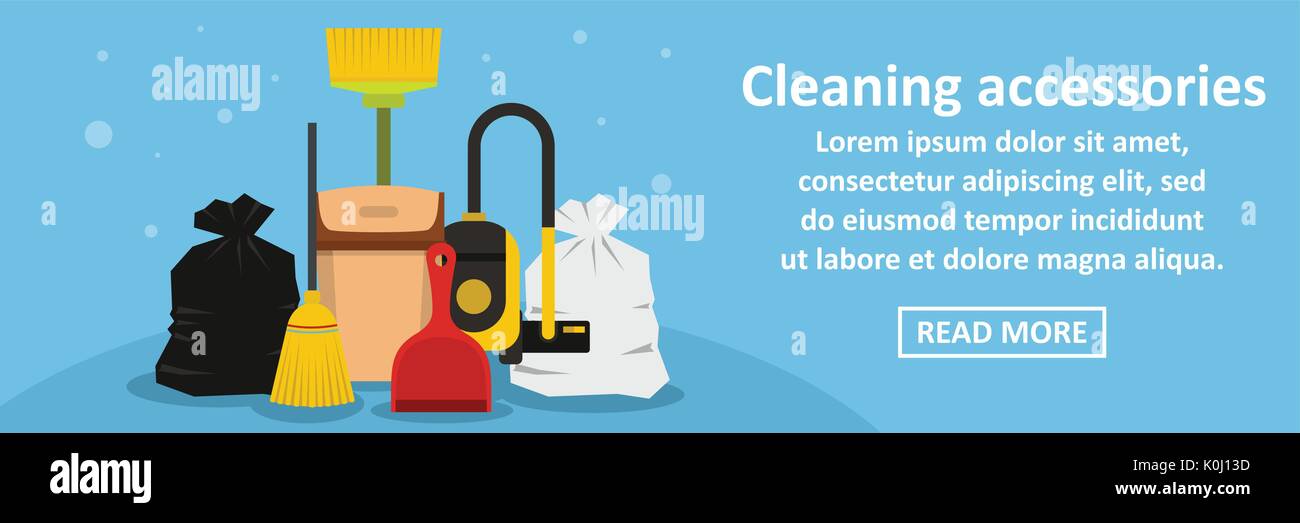 Cleaning accessories banner horizontal concept Stock Vector Image & Art ...