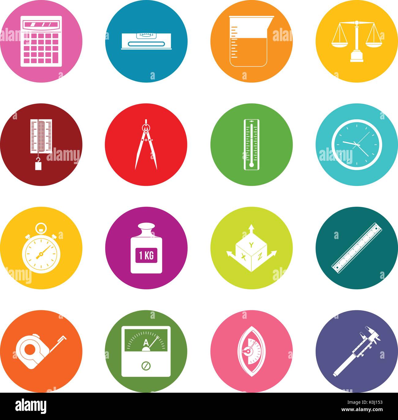 Measure precision icons many colors set Stock Vector Image & Art - Alamy