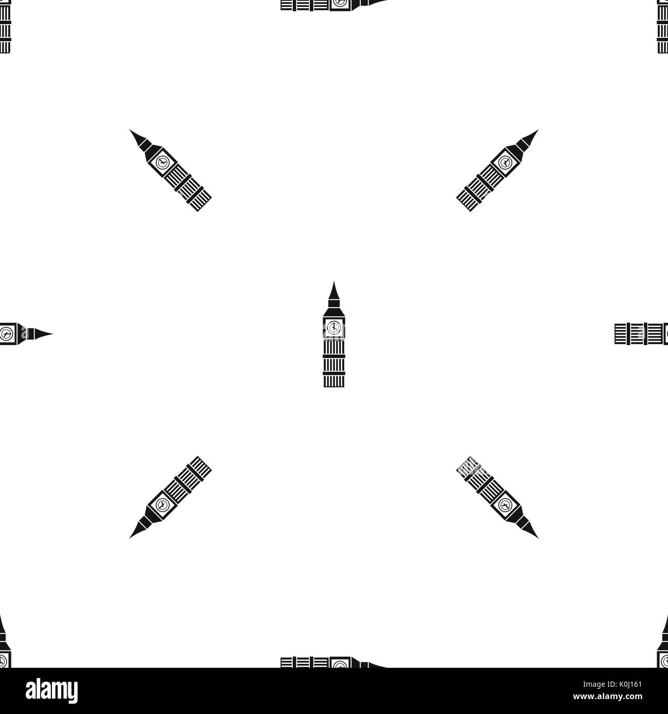 Big Ben clock pattern seamless black Stock Vector Image & Art - Alamy