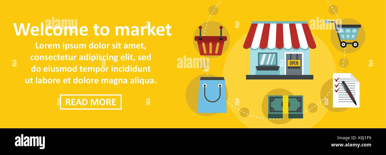 Welcome to market banner horizontal concept Stock Vector Image & Art ...