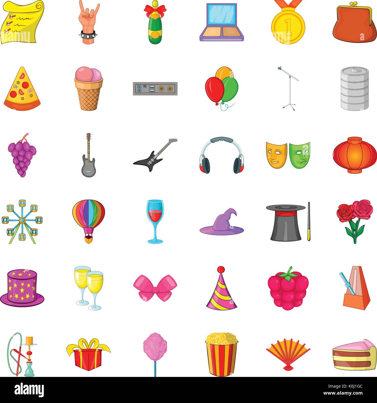 Fun holiday icons set, cartoon style Stock Vector Image & Art - Alamy