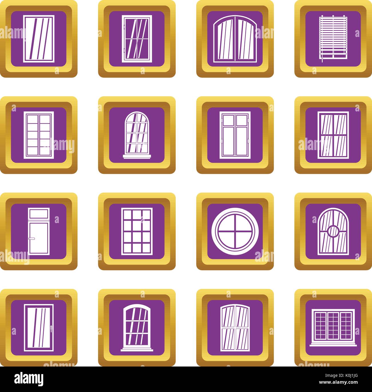 Plastic window forms icons set purple Stock Vector Image & Art - Alamy