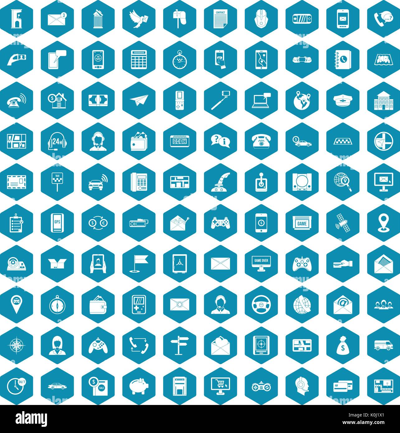 100 telephone icons set hi-res stock photography and images - Alamy