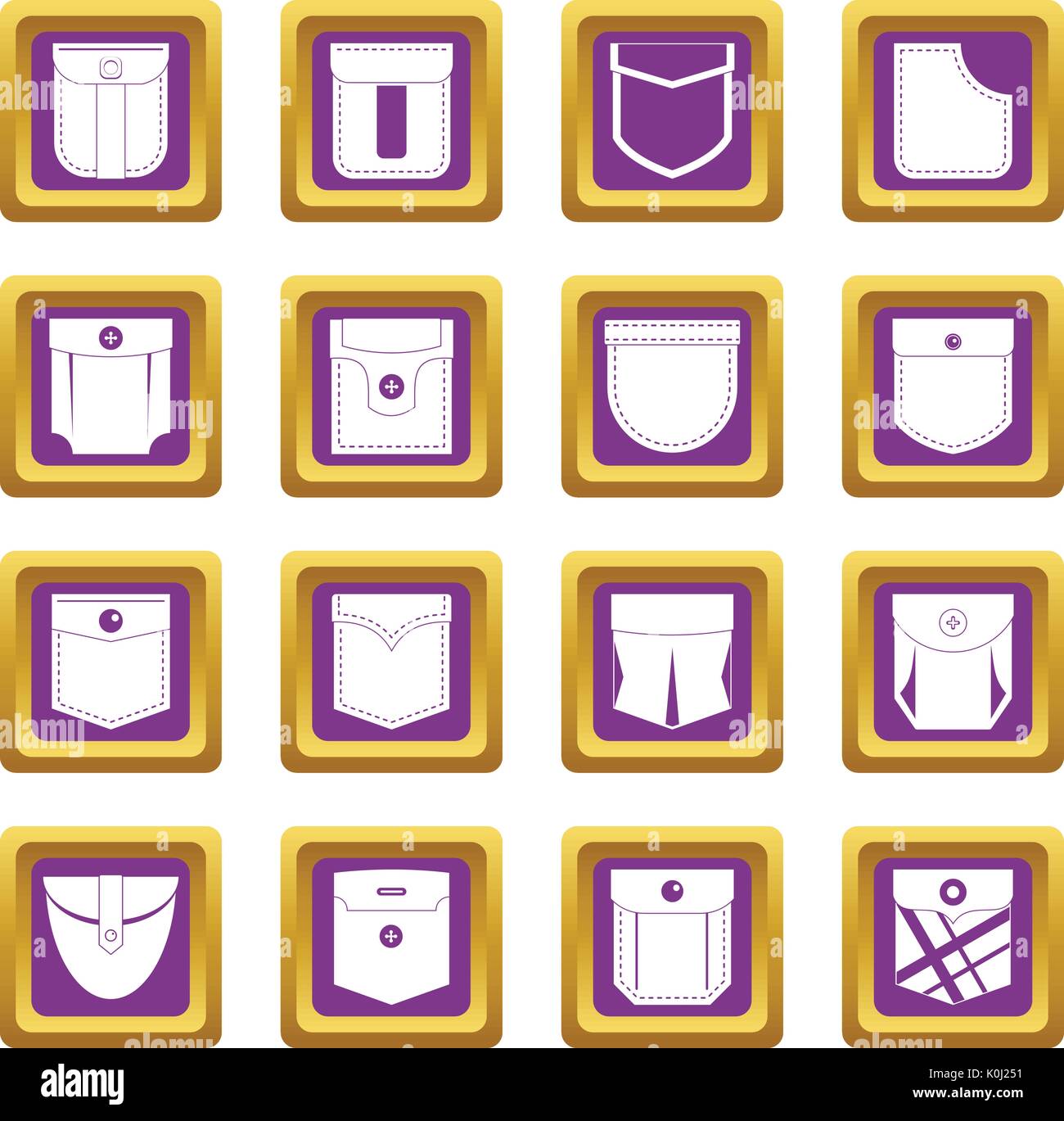 Pocket types icons set purple Stock Vector Image & Art - Alamy