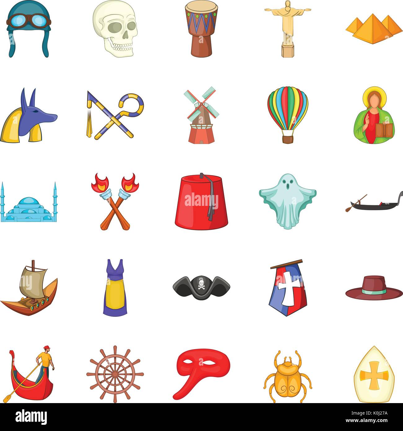 Past icons set, cartoon style Stock Vector Image & Art - Alamy