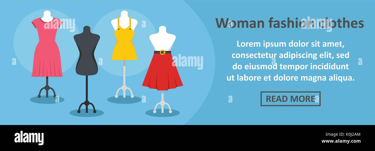 Woman fashion clothes banner horizontal concept Stock Vector Image ...