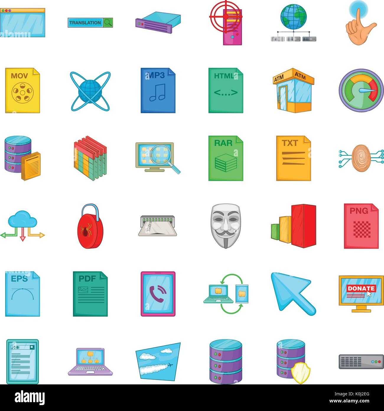 Signal icons set, cartoon style Stock Vector Image & Art - Alamy