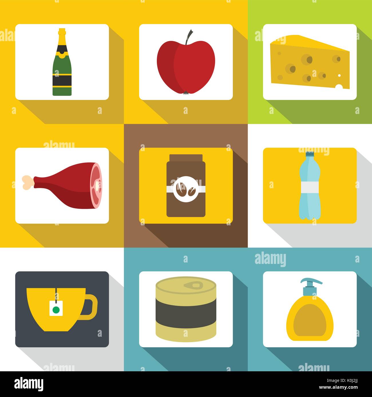 Food store icons set, flat style Stock Vector Image & Art - Alamy