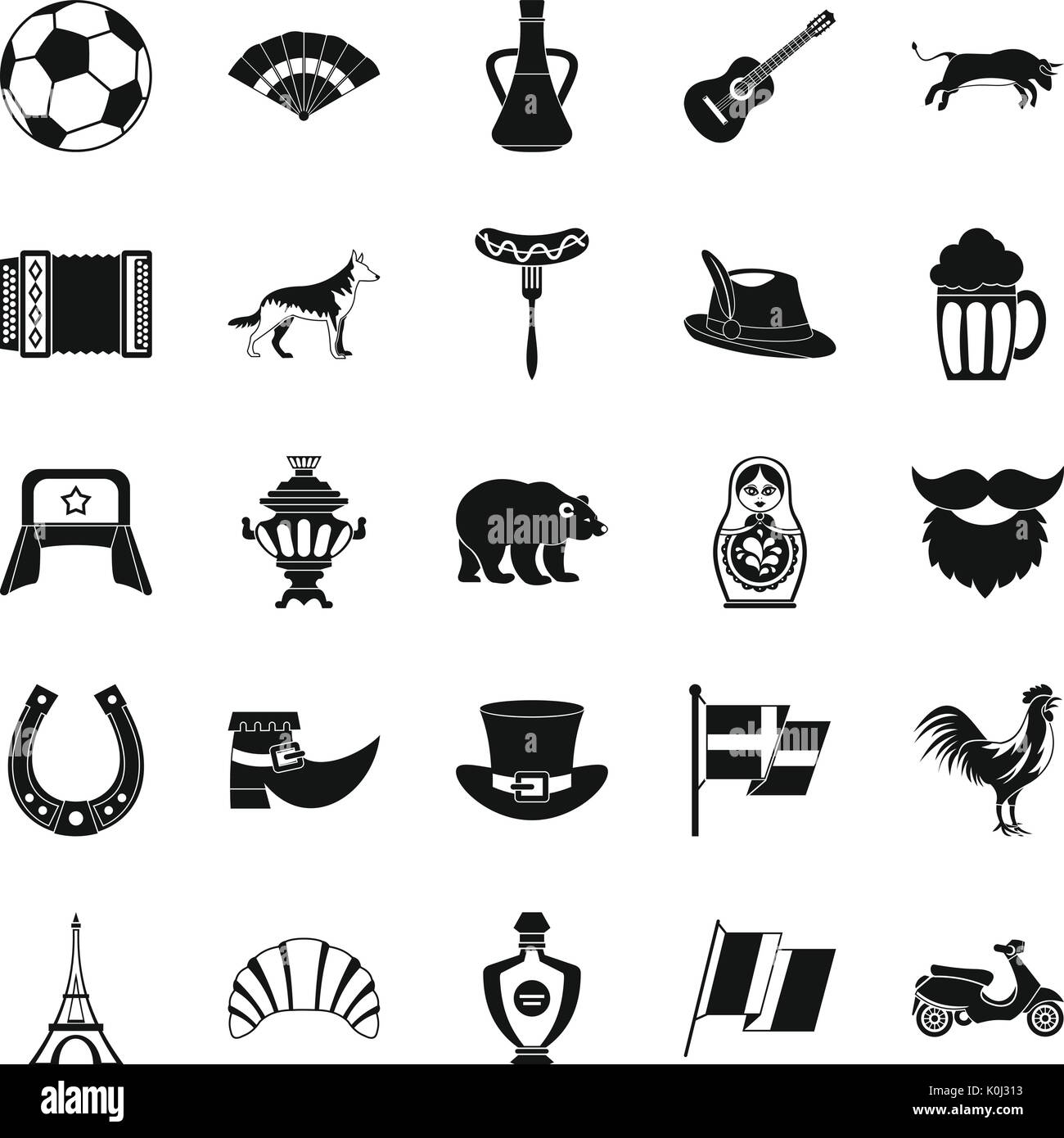 Eiffel tower icons set, simple style Stock Vector Image & Art - Alamy