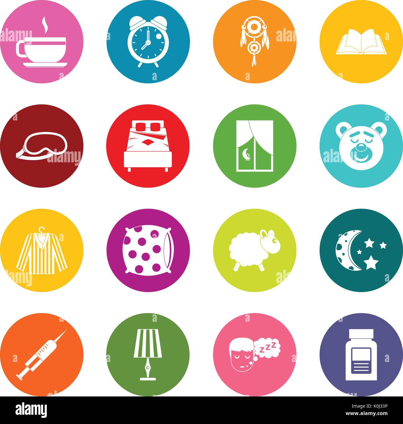 Sleep icons many colors set Stock Vector Image & Art - Alamy