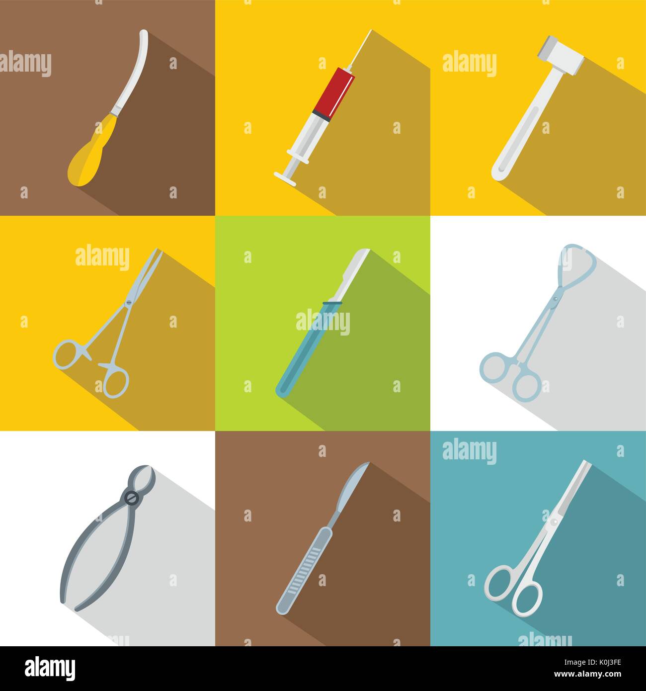 Surgery icons set, flat style Stock Vector Image & Art - Alamy