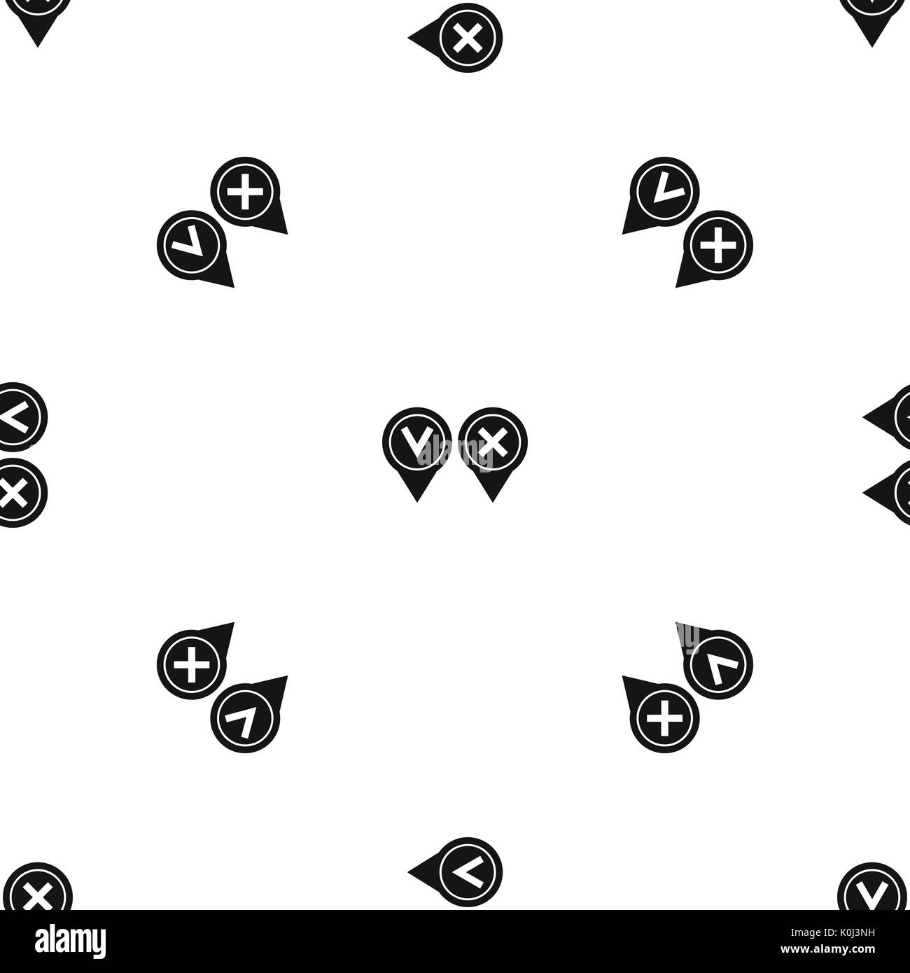 Tick affirmative and negative pattern seamless black Stock Vector Image ...