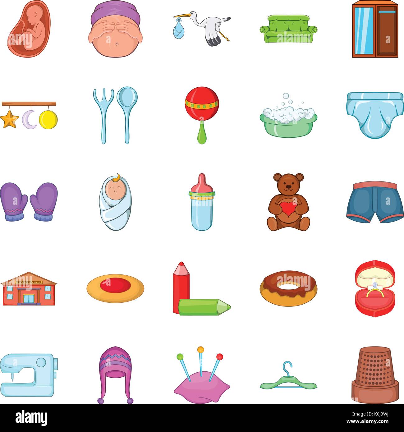 Kin icons set, cartoon style Stock Vector Image & Art - Alamy