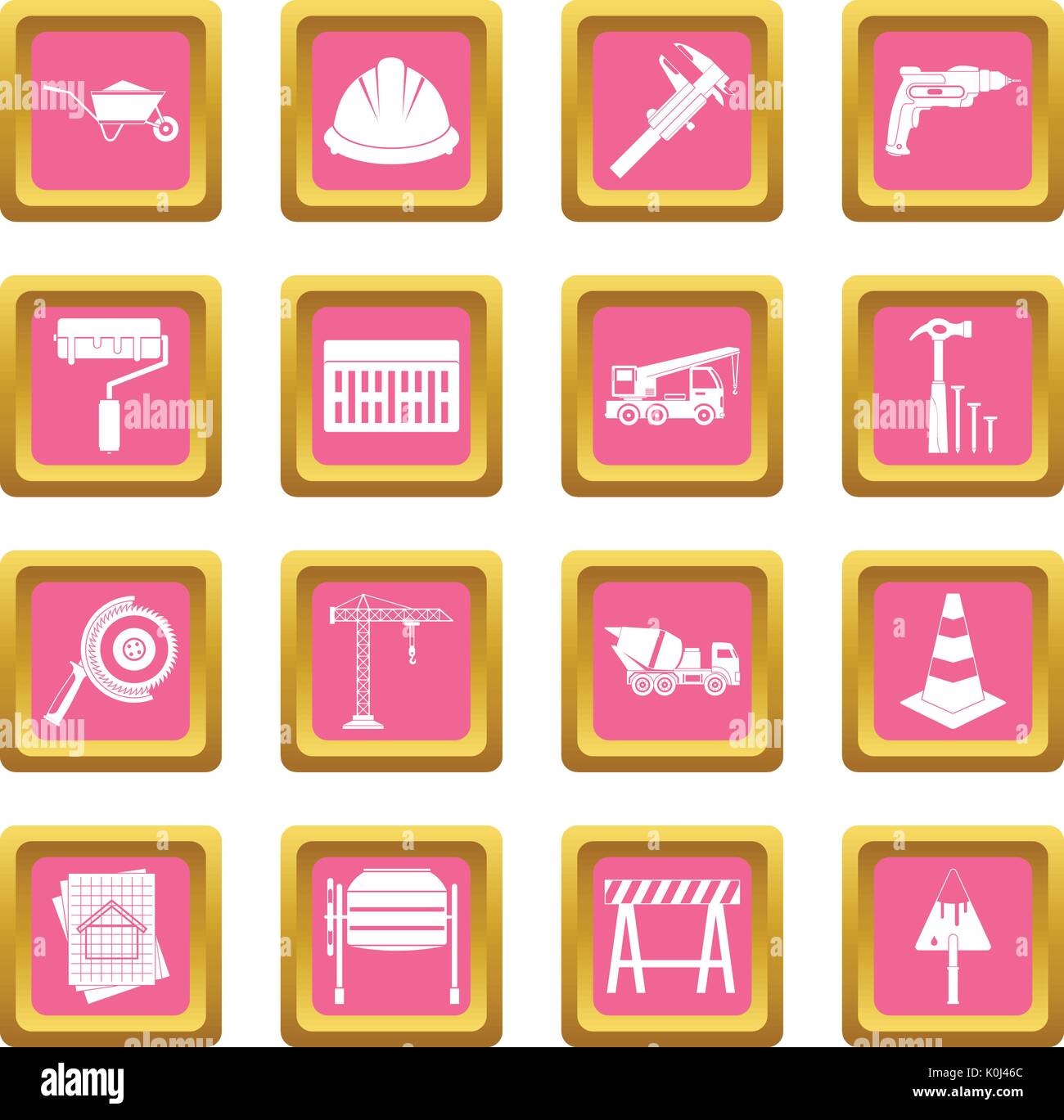 Architecture icons pink Stock Vector Image & Art - Alamy