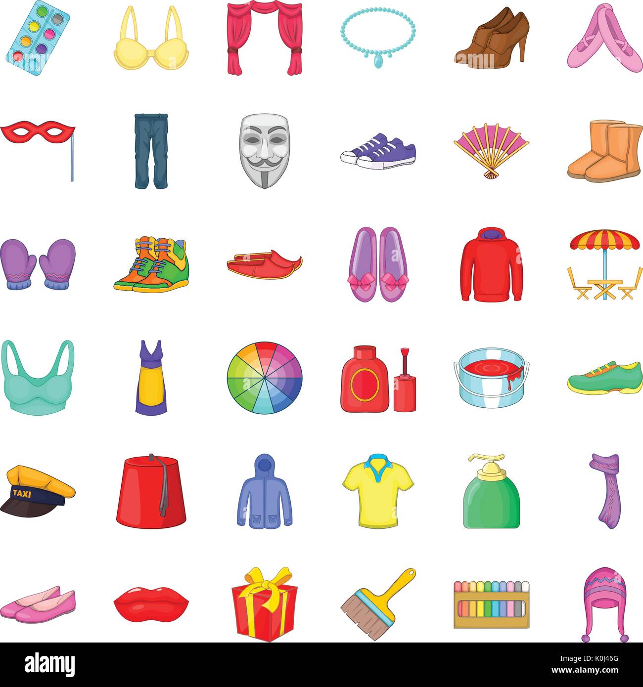 Decor icons set, cartoon style Stock Vector Image & Art - Alamy