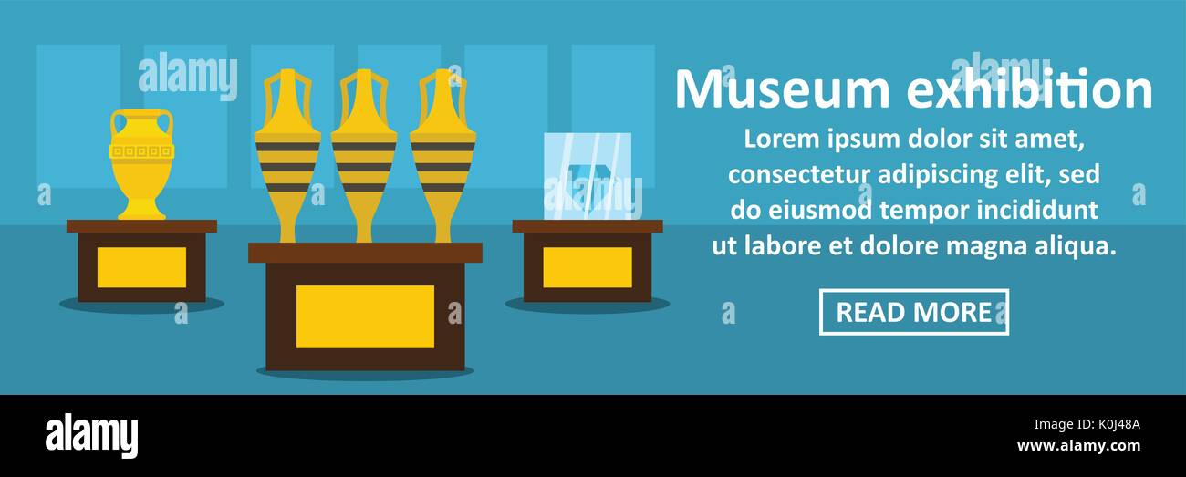 Museum exhibition banner horizontal concept Stock Vector Image & Art ...