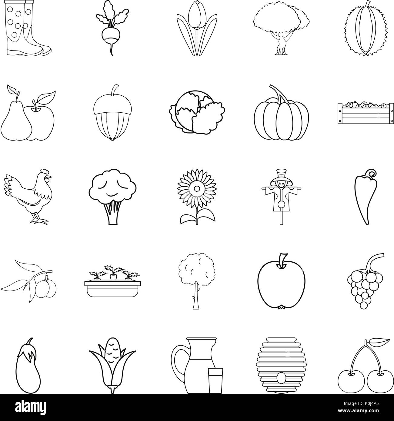 Area icons set, outline style Stock Vector Image & Art - Alamy