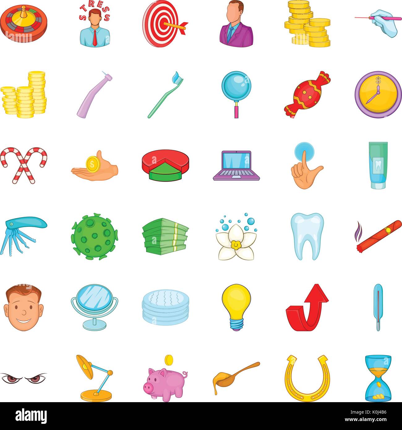 Tooth icons set, cartoon style Stock Vector Image & Art - Alamy