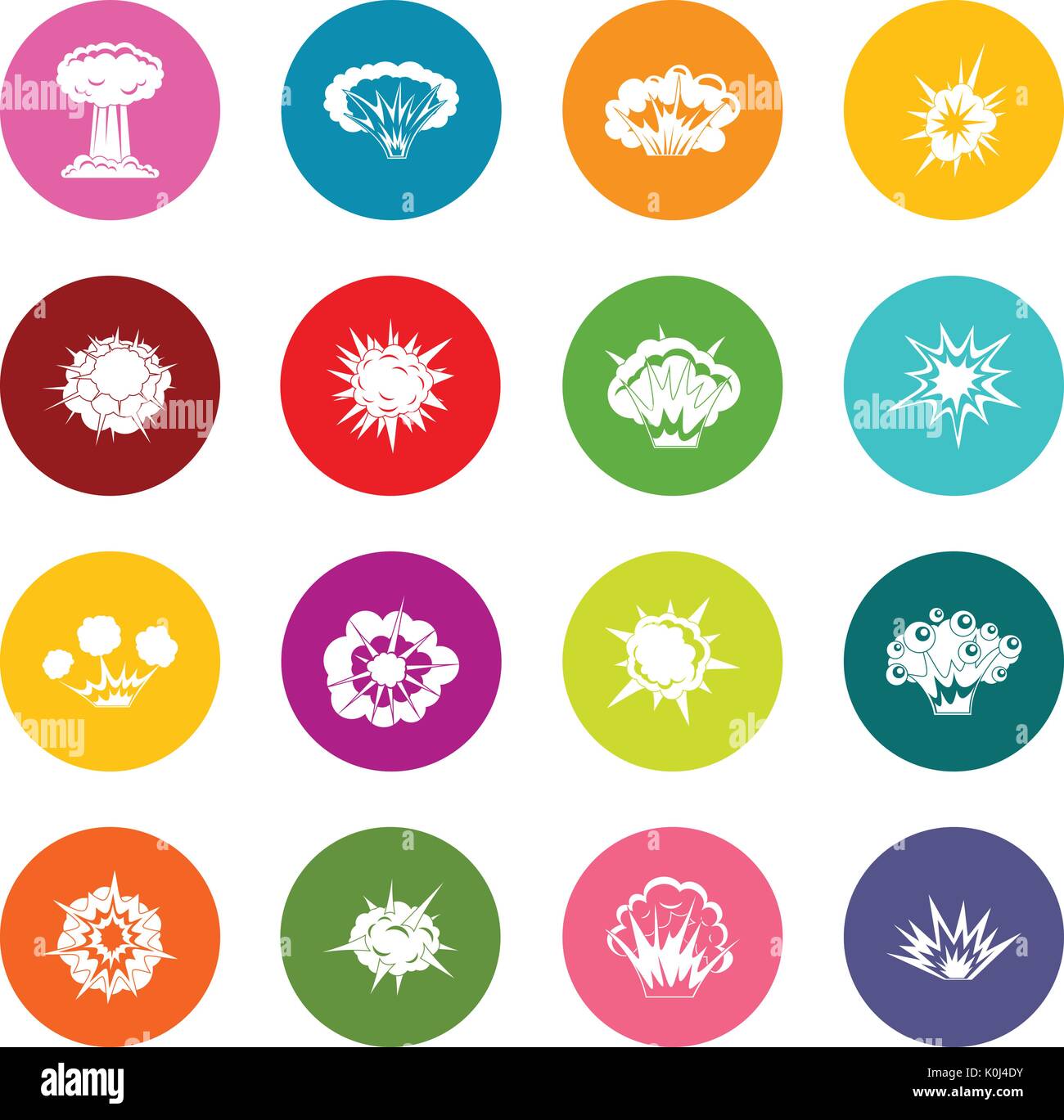 Explosion icons many colors set Stock Vector Image & Art - Alamy