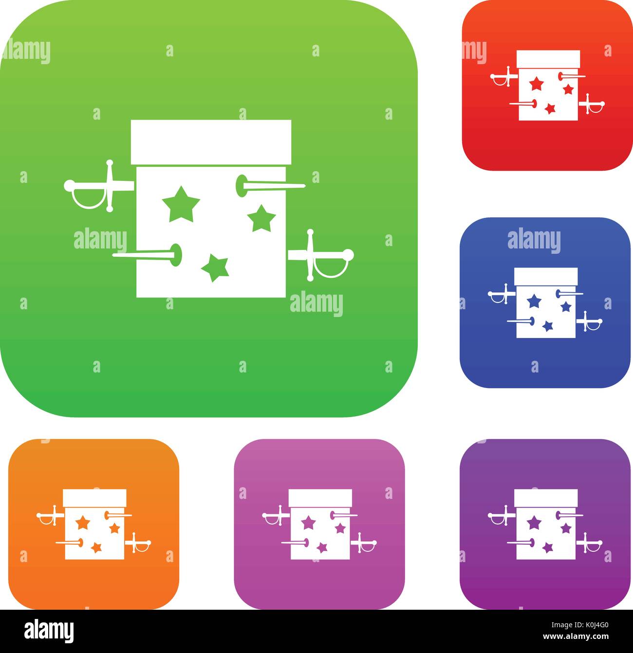 Sword box illusion set collection Stock Vector Image & Art - Alamy