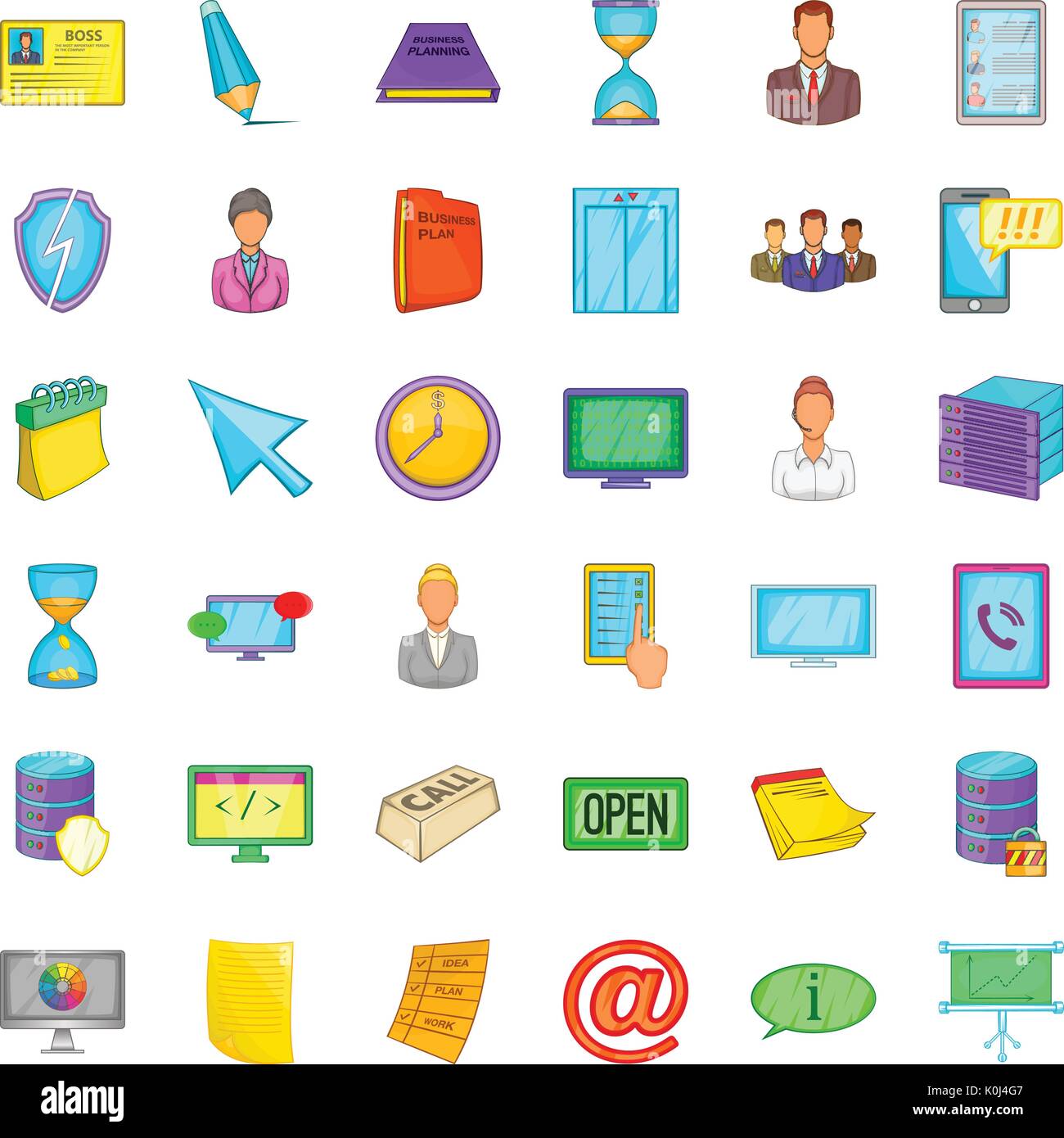 Division icons set, cartoon style Stock Vector Image & Art - Alamy