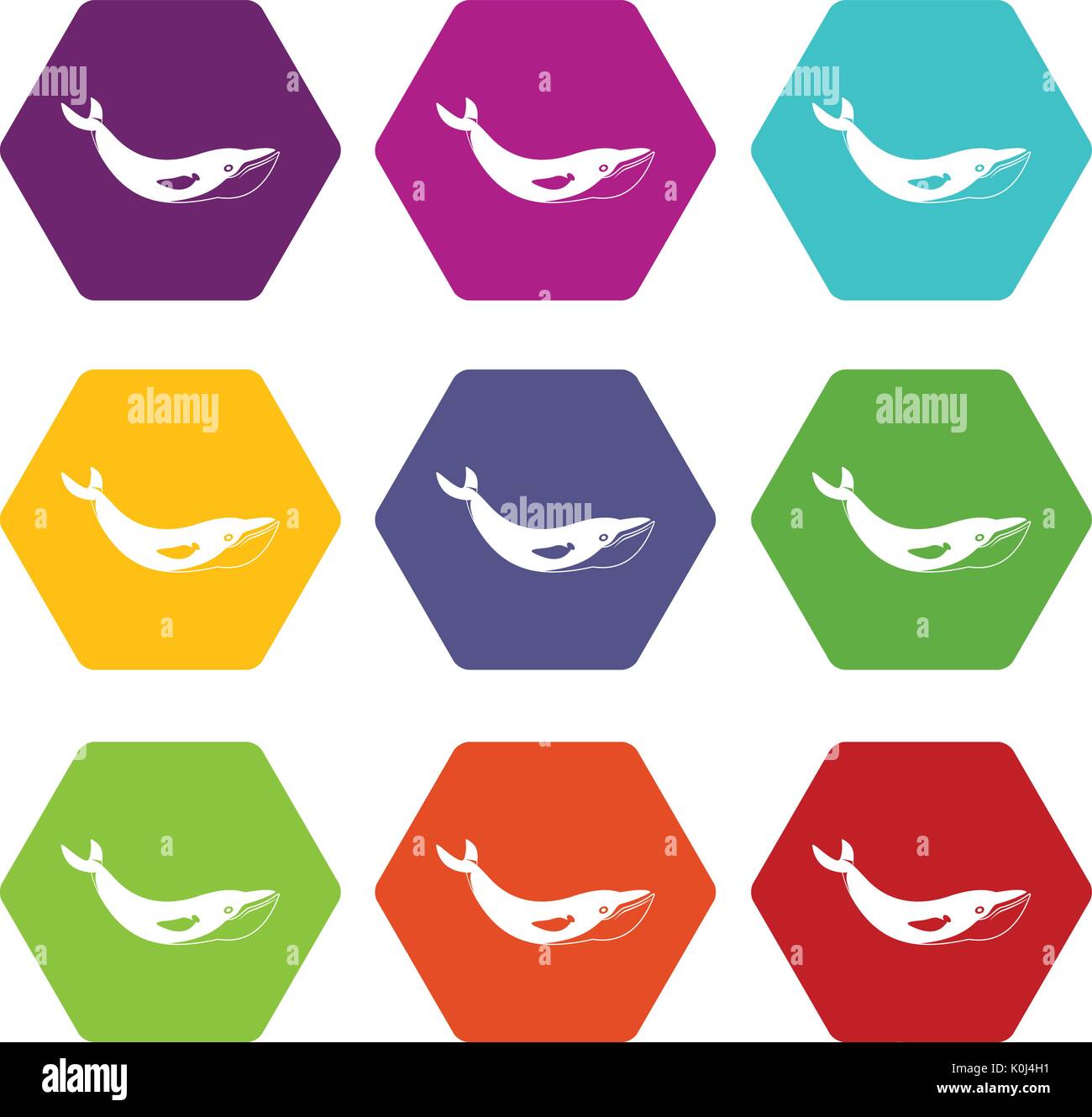Whale icon set color hexahedron Stock Vector Image & Art - Alamy