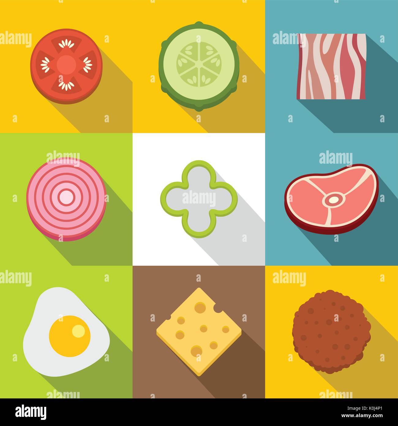 Breakfast icons set, flat style Stock Vector Image & Art - Alamy
