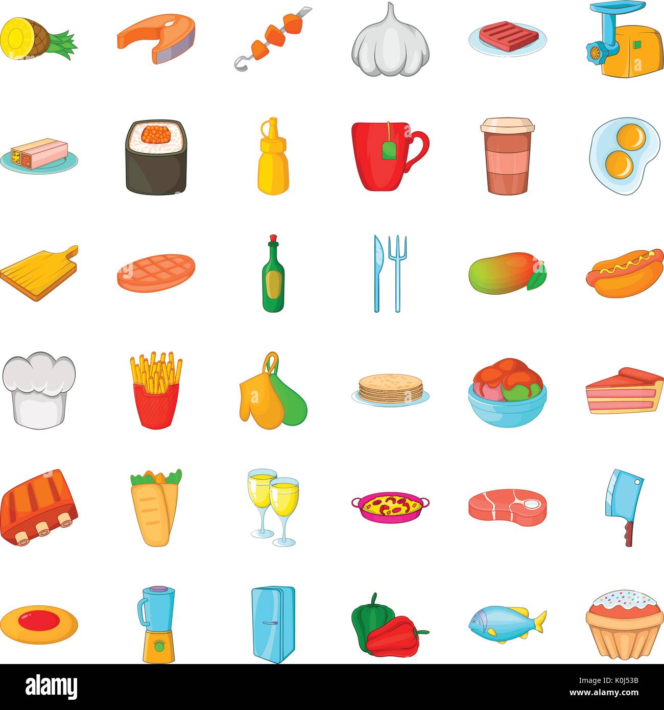 Kitchen icons set, cartoon style Stock Vector Image & Art - Alamy