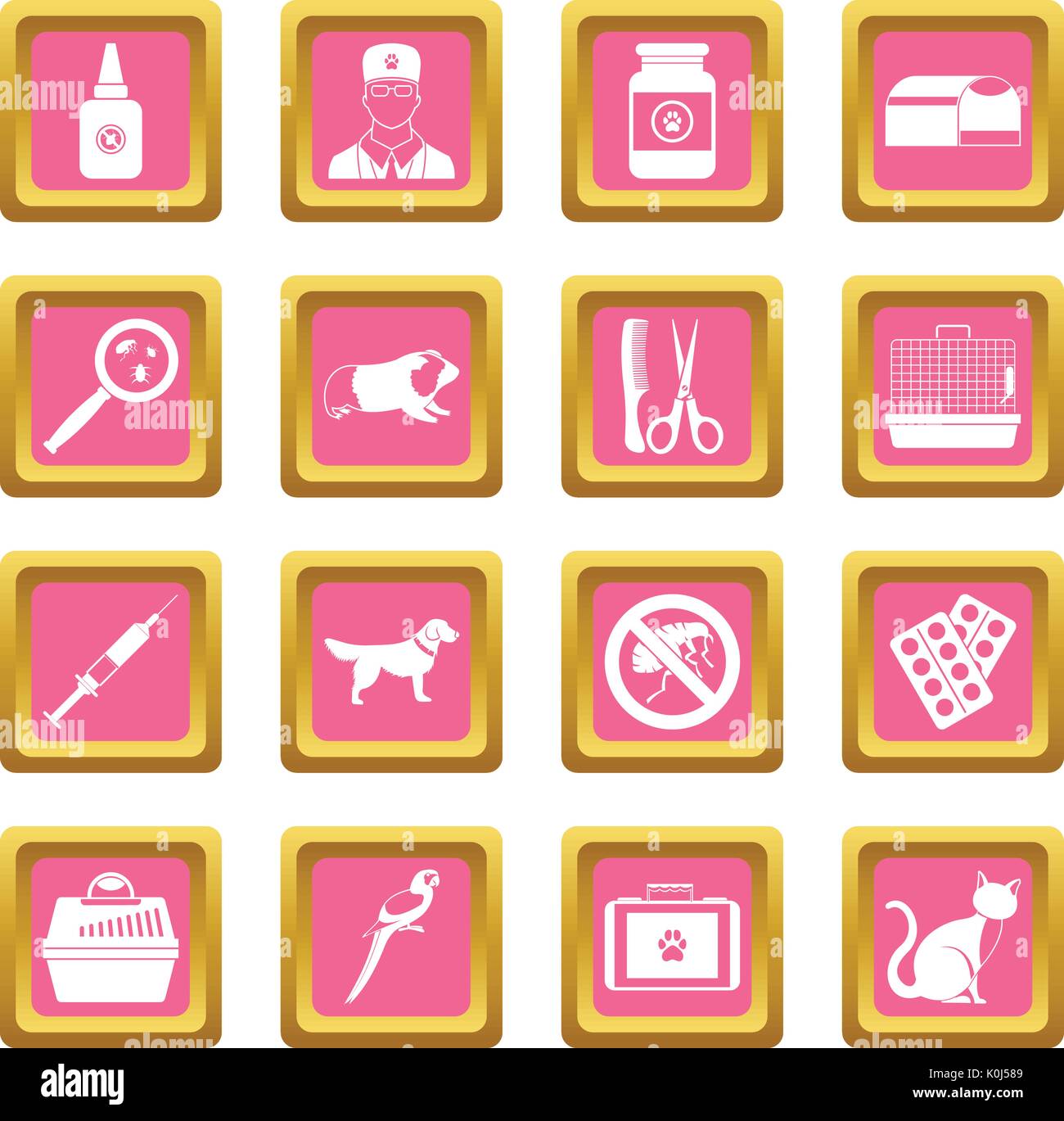 Veterinary icons pink Stock Vector Image & Art - Alamy