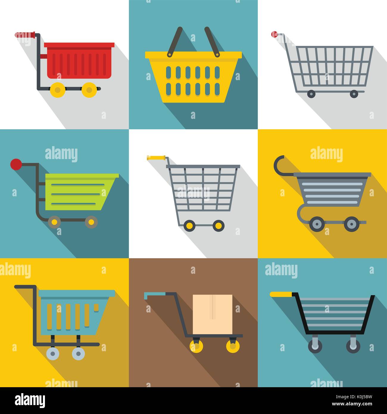 Trolley icons set, flat style Stock Vector Image & Art - Alamy