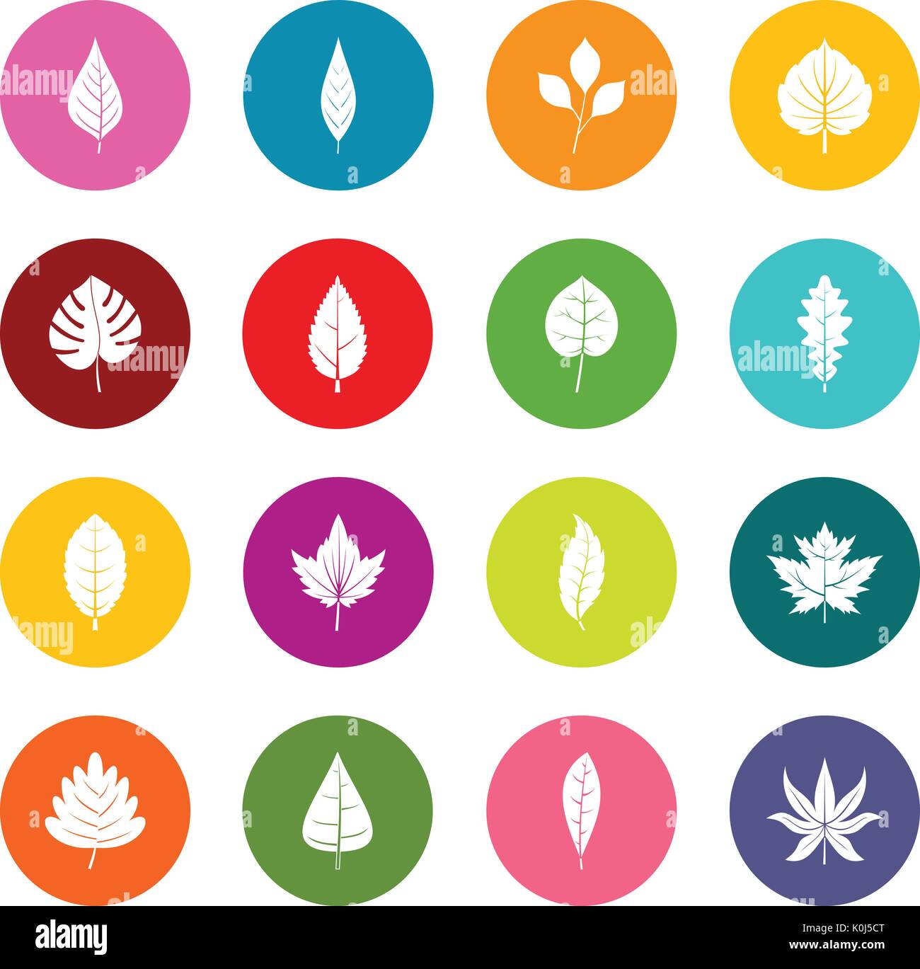 Plant leafs icons many colors set Stock Vector Image & Art - Alamy