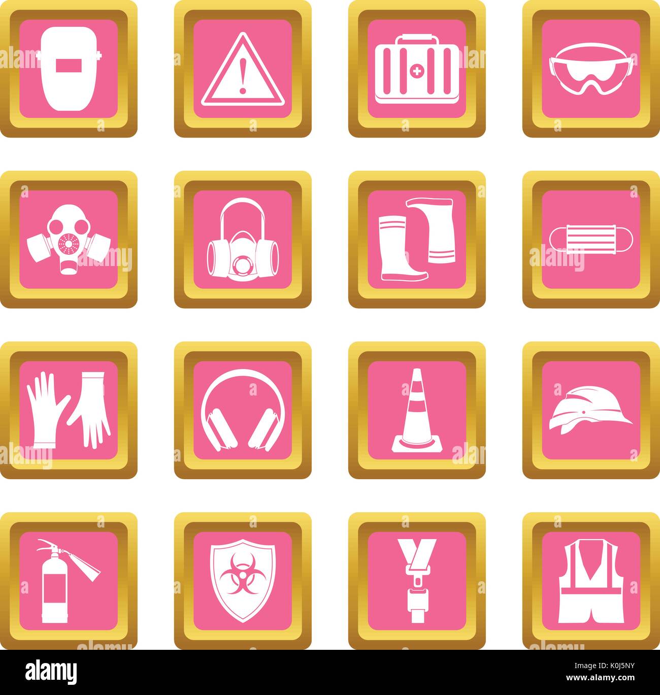 Safety icons pink Stock Vector Image & Art - Alamy