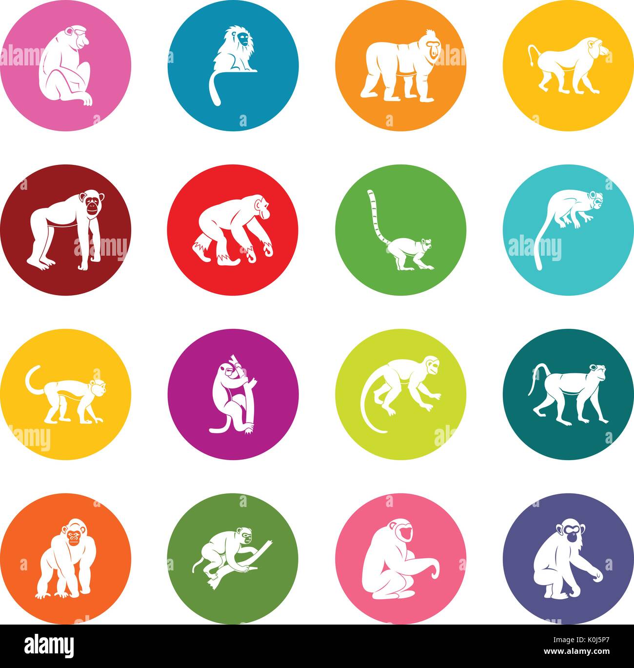 Monkey and colors Stock Vector Images - Alamy
