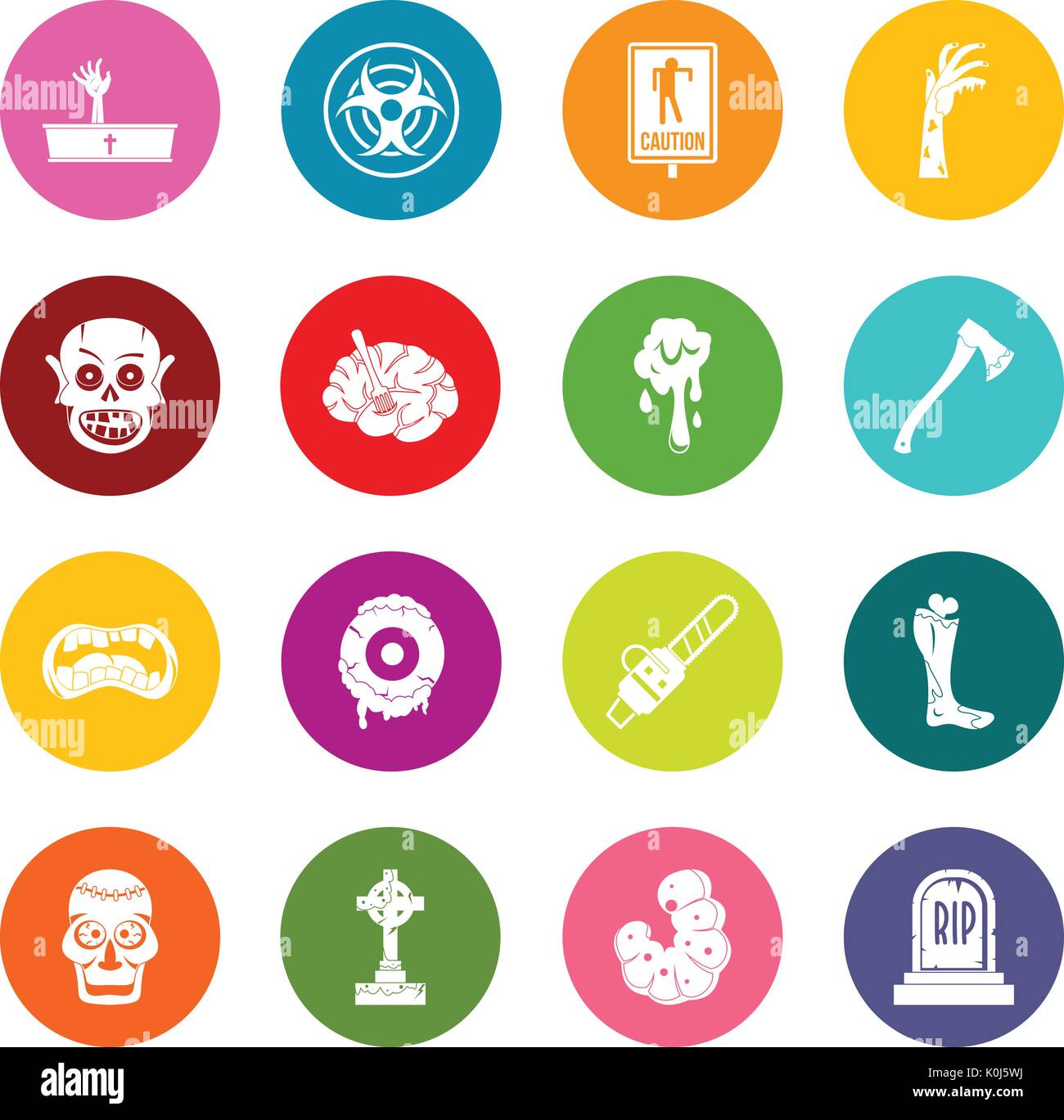 Zombie icons many colors set Stock Vector Image & Art - Alamy