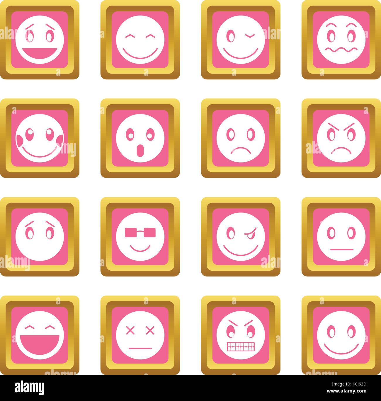 Emoticon icons pink Stock Vector Image & Art - Alamy