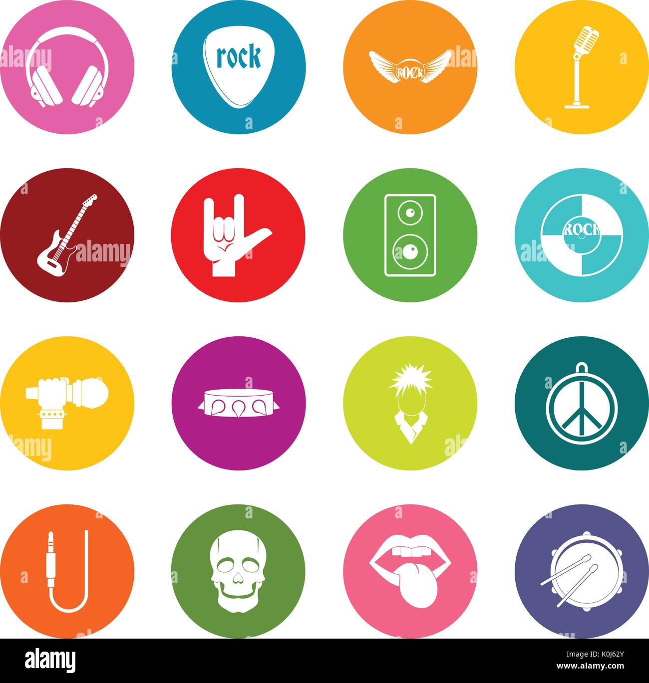 Rock music icons many colors set Stock Vector Image & Art - Alamy