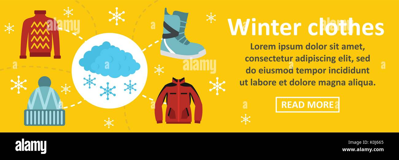 Winter clothes banner horizontal concept Stock Vector Image & Art - Alamy