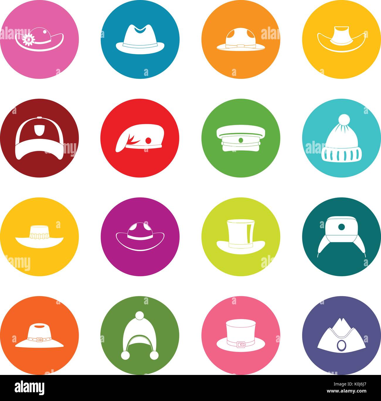 Headdress hat icons many colors set Stock Vector Image & Art - Alamy