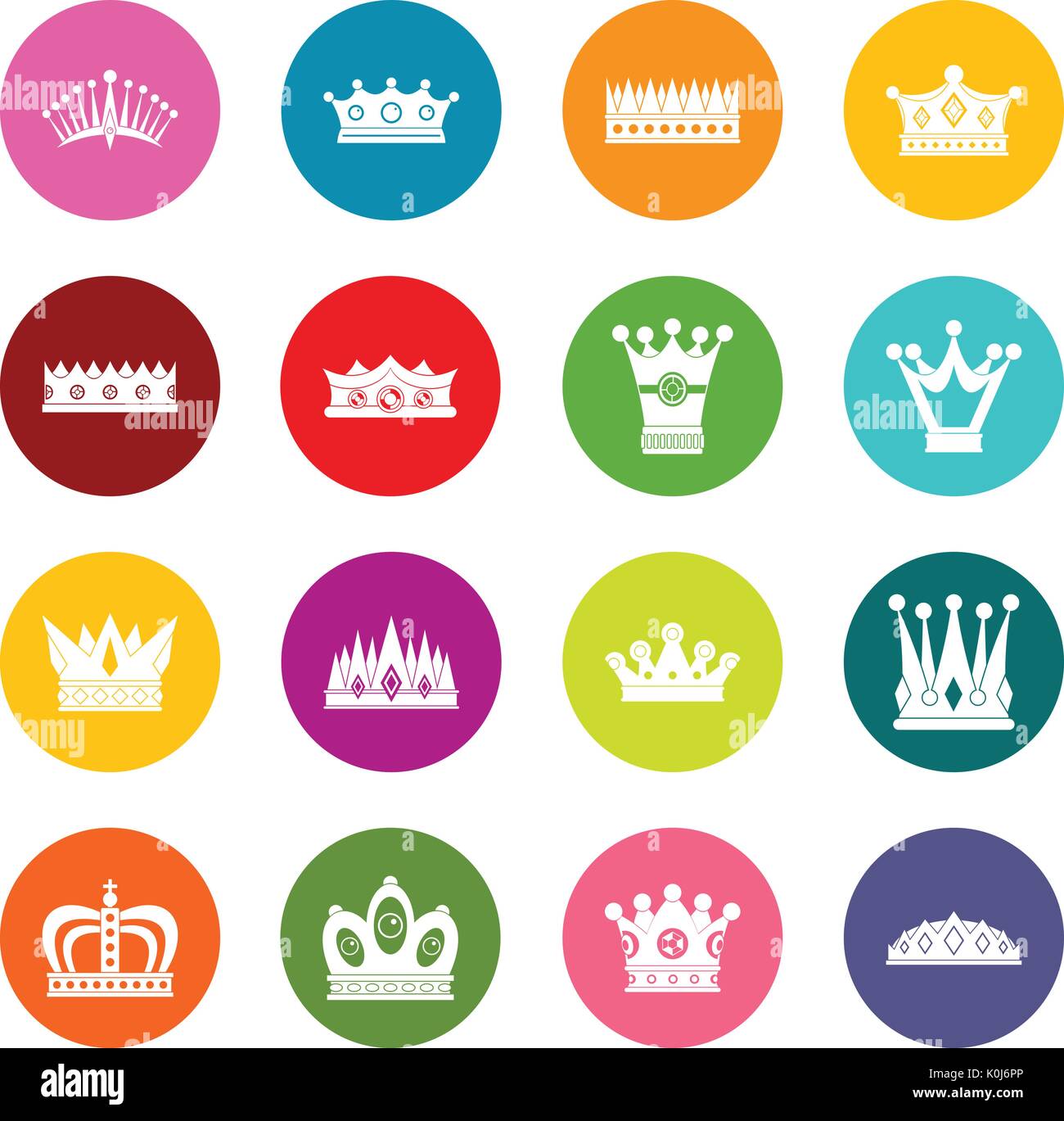 Crown icons many colors set Stock Vector Image & Art - Alamy