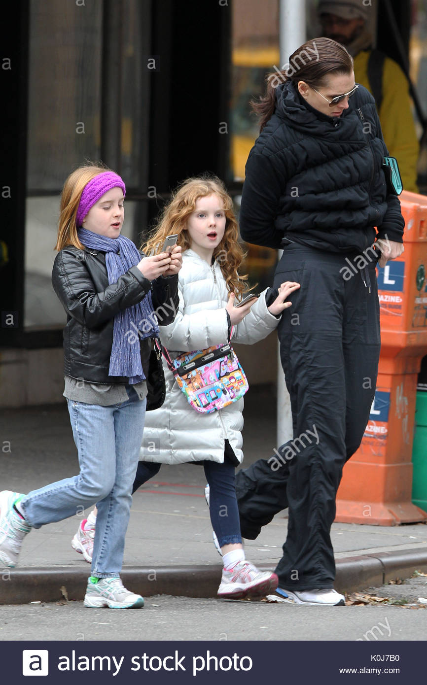 Grier Hammond Henchy, Brooke Shields and Rowan Francis Henchy Stock ...