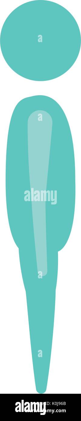 color blue silhouette pictogram side view man standing Stock Vector ...