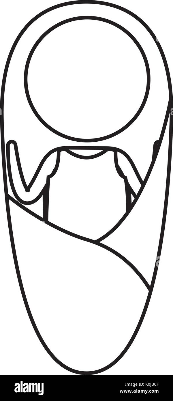 Baby wrapped in blanket Stock Vector Images - Alamy