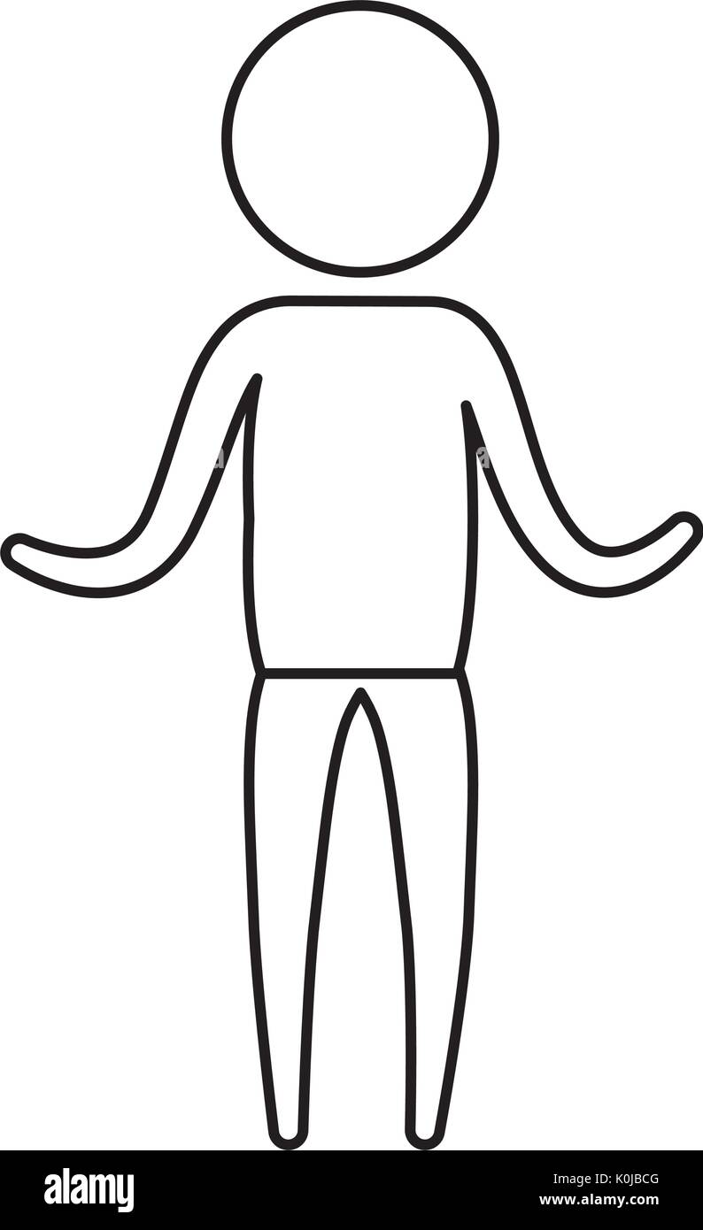 Person Standing Up Drawing Man Look Up Outline Cut Out Stock Images